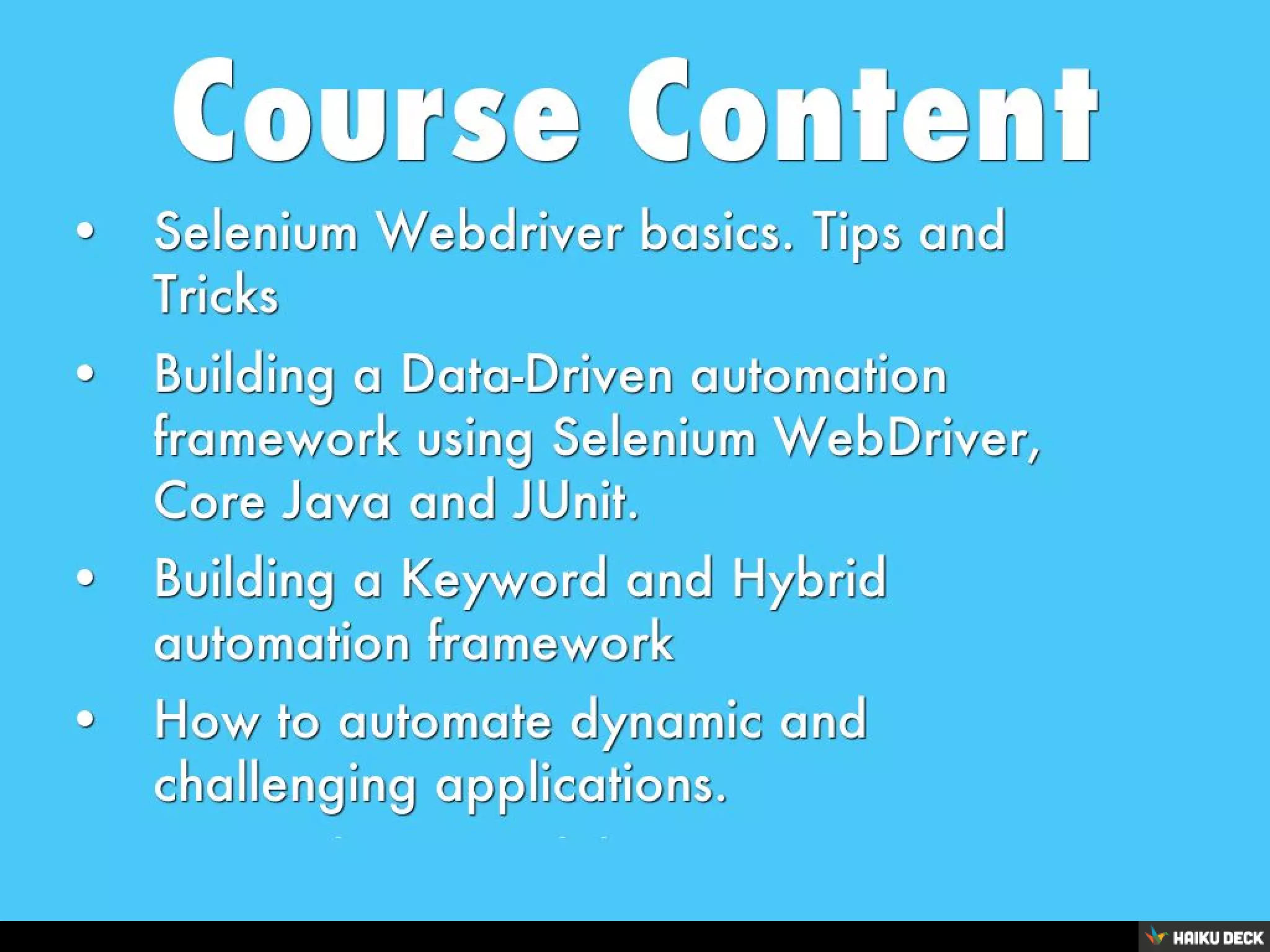 Selenium Webdriver Live Training Pdf