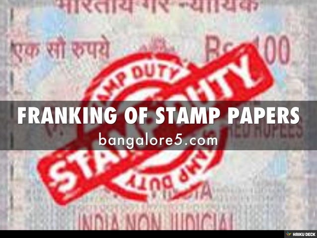 FRANKING OF STAMP PAPERS | PPT