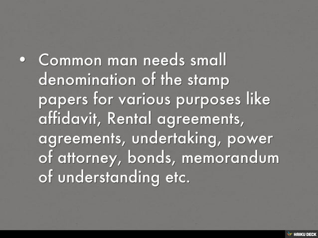 FRANKING OF STAMP PAPERS | PPT