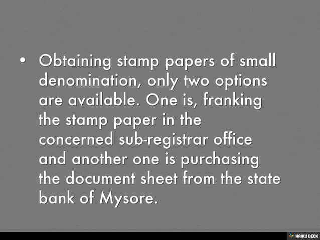 FRANKING OF STAMP PAPERS | PPT
