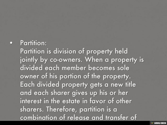 FAMILY PROPERTY PARTITION | PDF