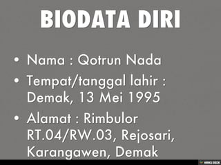 ASALAMUALAIKUM "QOTRUN NADA" | PPT