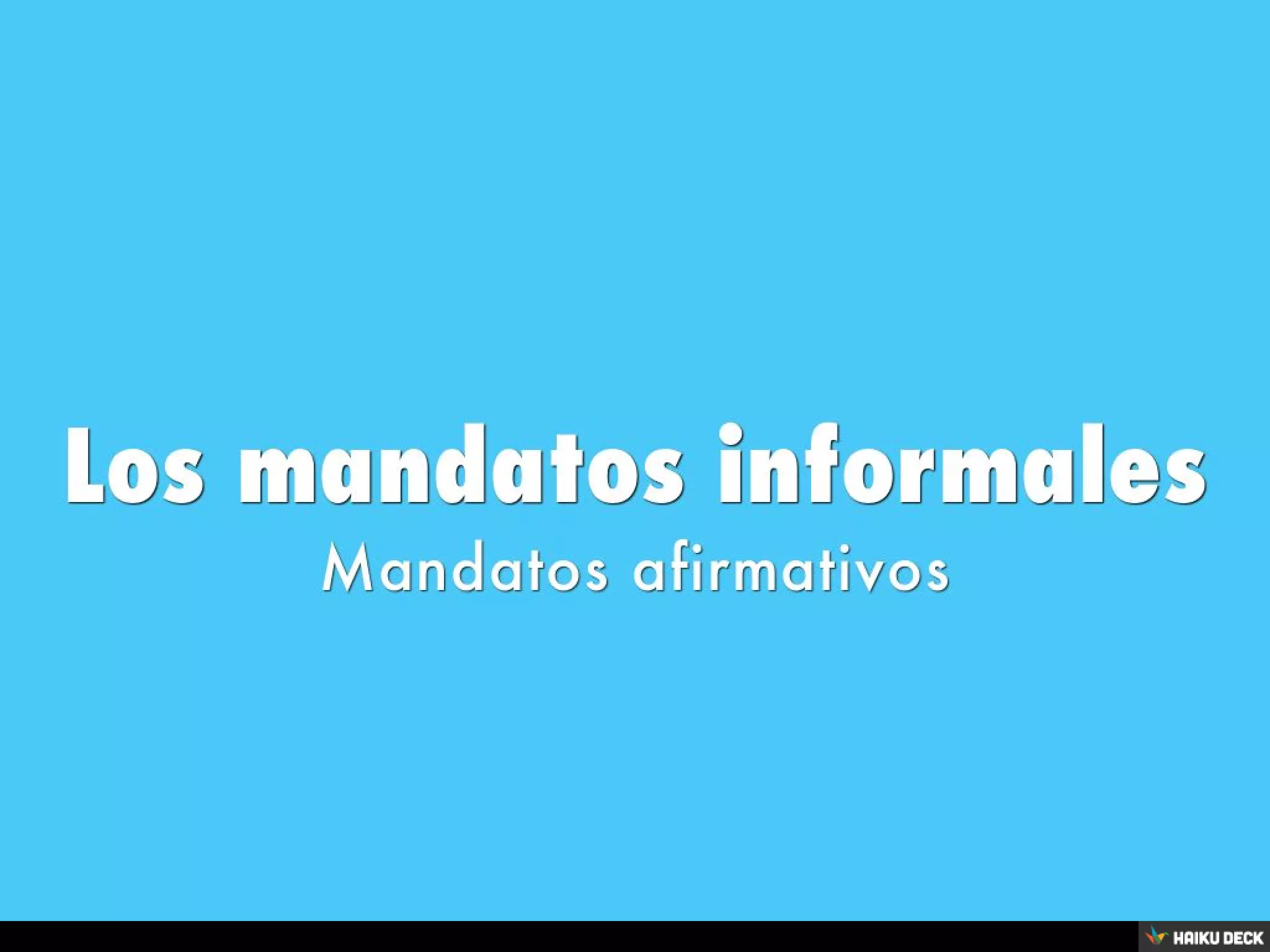 Los mandatos informales | PDF