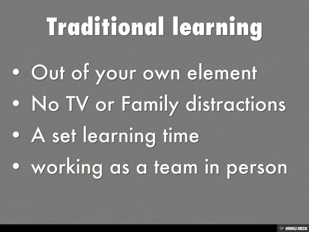 Traditional learning vs. E-learning | PDF | Online Education | Education