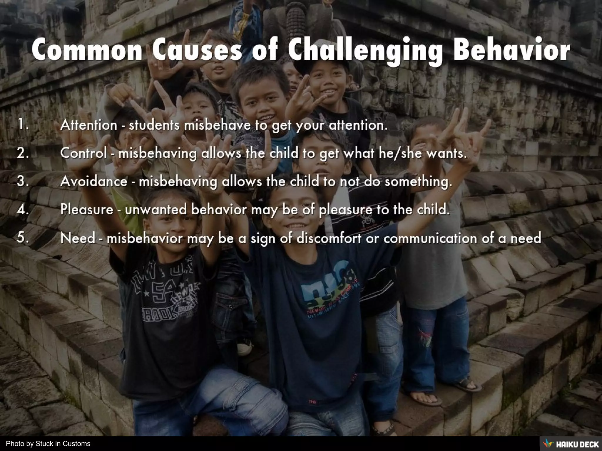 Causes of Challenging Behavior | PPT