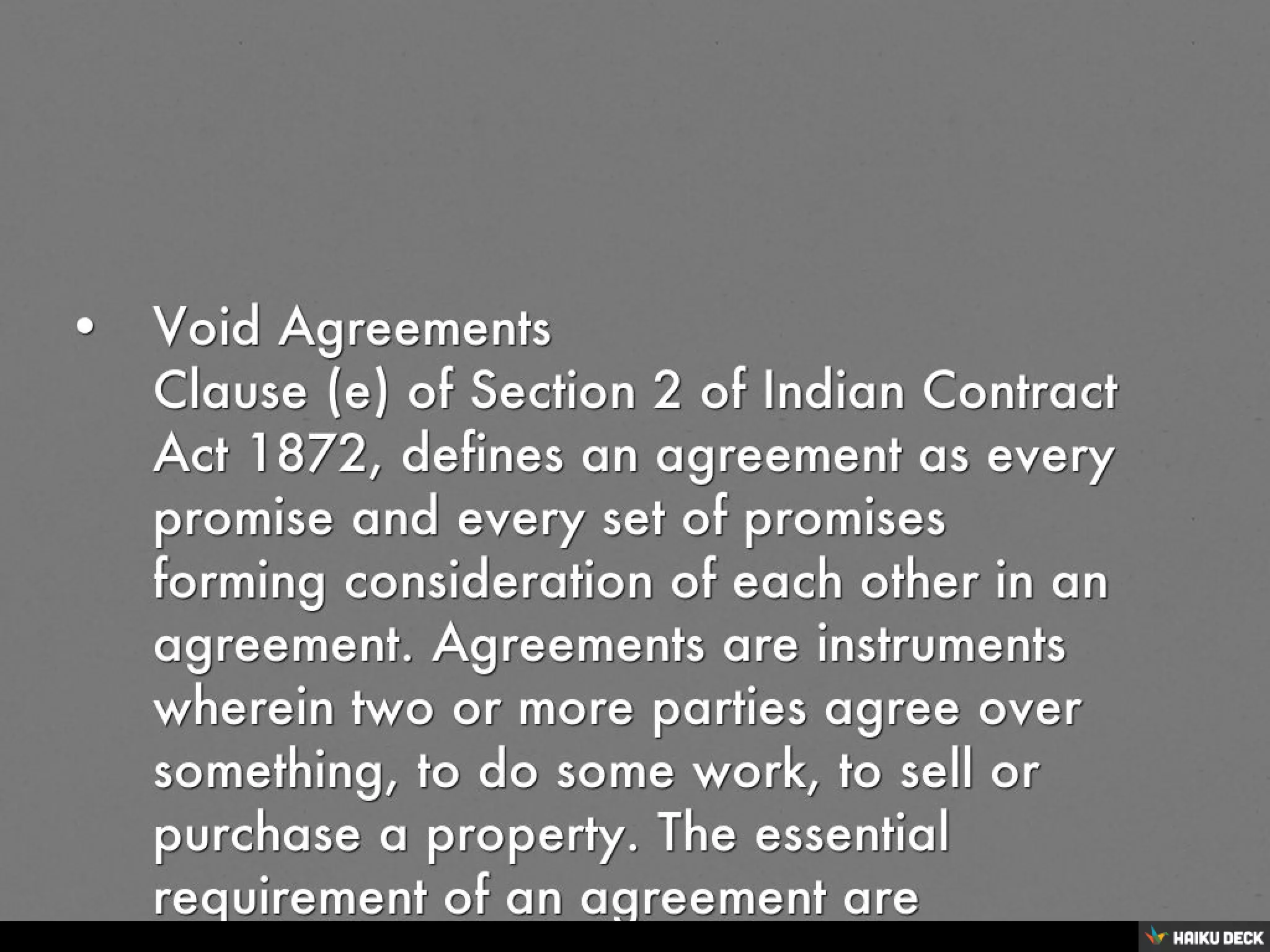VOID AGREEMENTS AND CONSIDERATION | PPT