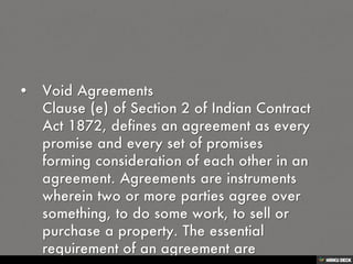 VOID AGREEMENTS AND CONSIDERATION | PPT