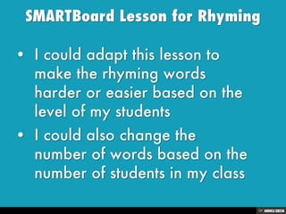 SMARTBoard Lesson for Rhyming | PPT