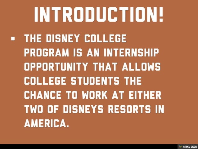 Disney College Program | PPT | Free Download