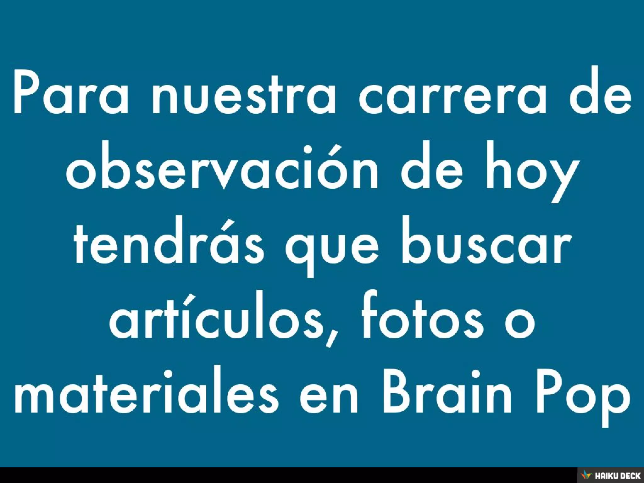 Carrera de Observación | PPT