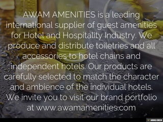 AWAM AMENITIES | PDF | Hotels and Motels | Travel Type