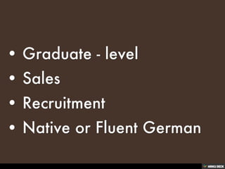 German Recruitment Jobs | PDF