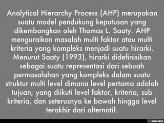 Analytic Hierarchy Process | PPT