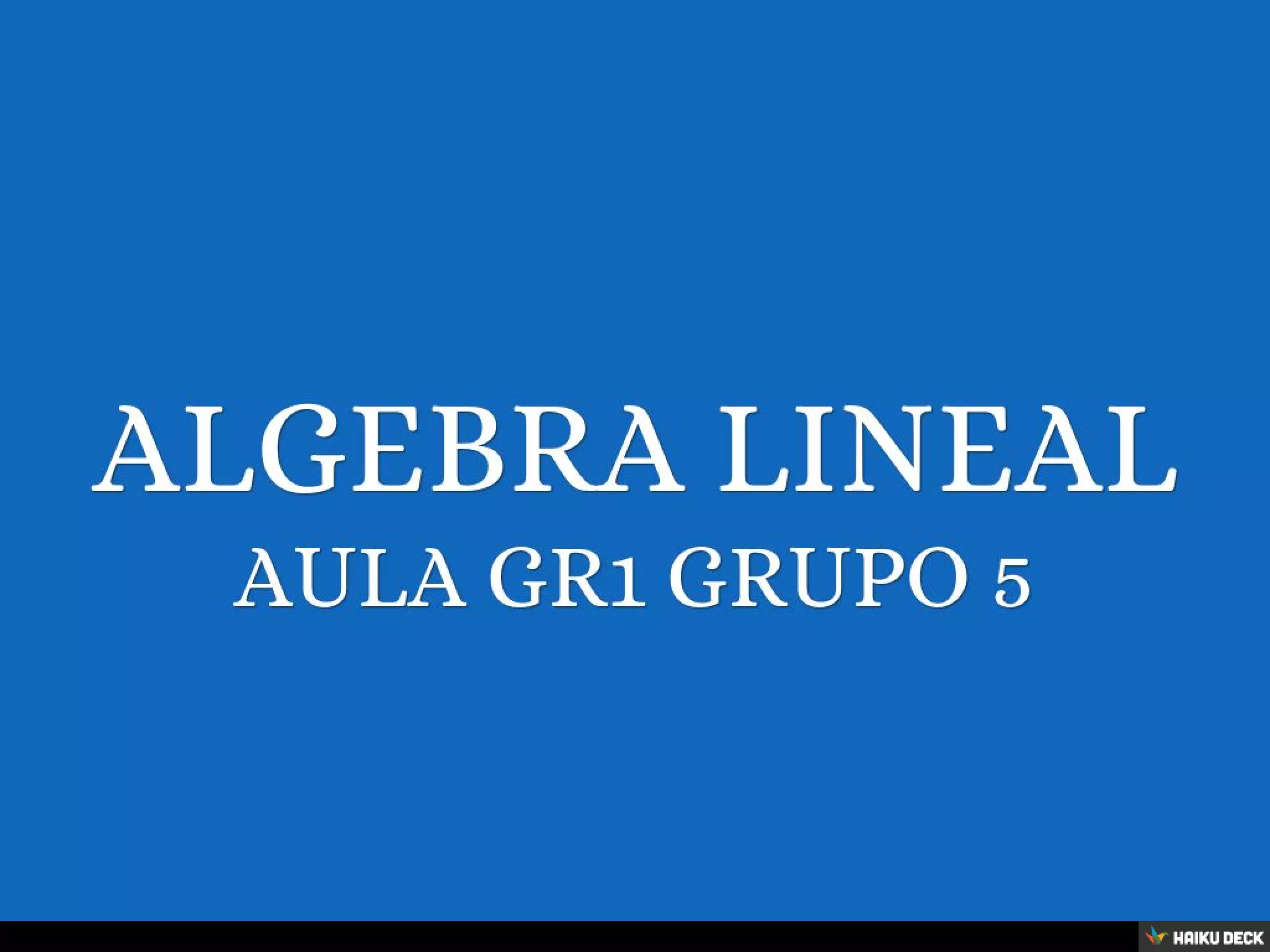 Algebra Lineal Ppt