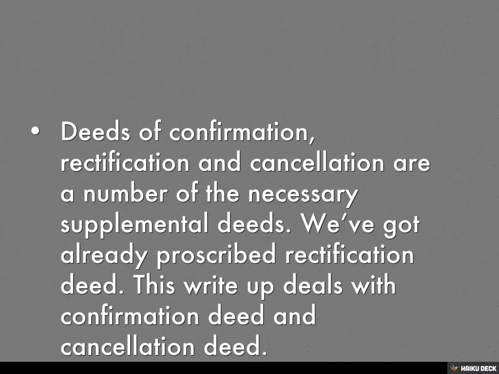 CONFIRMATION DEED AND CANCELLATION DEED | PDF