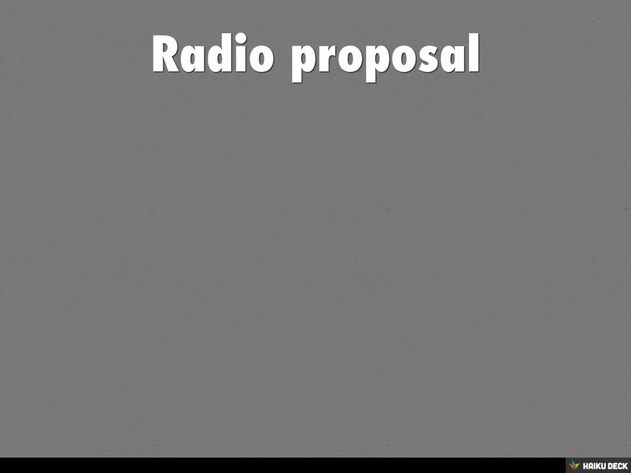Radio proposal | PDF