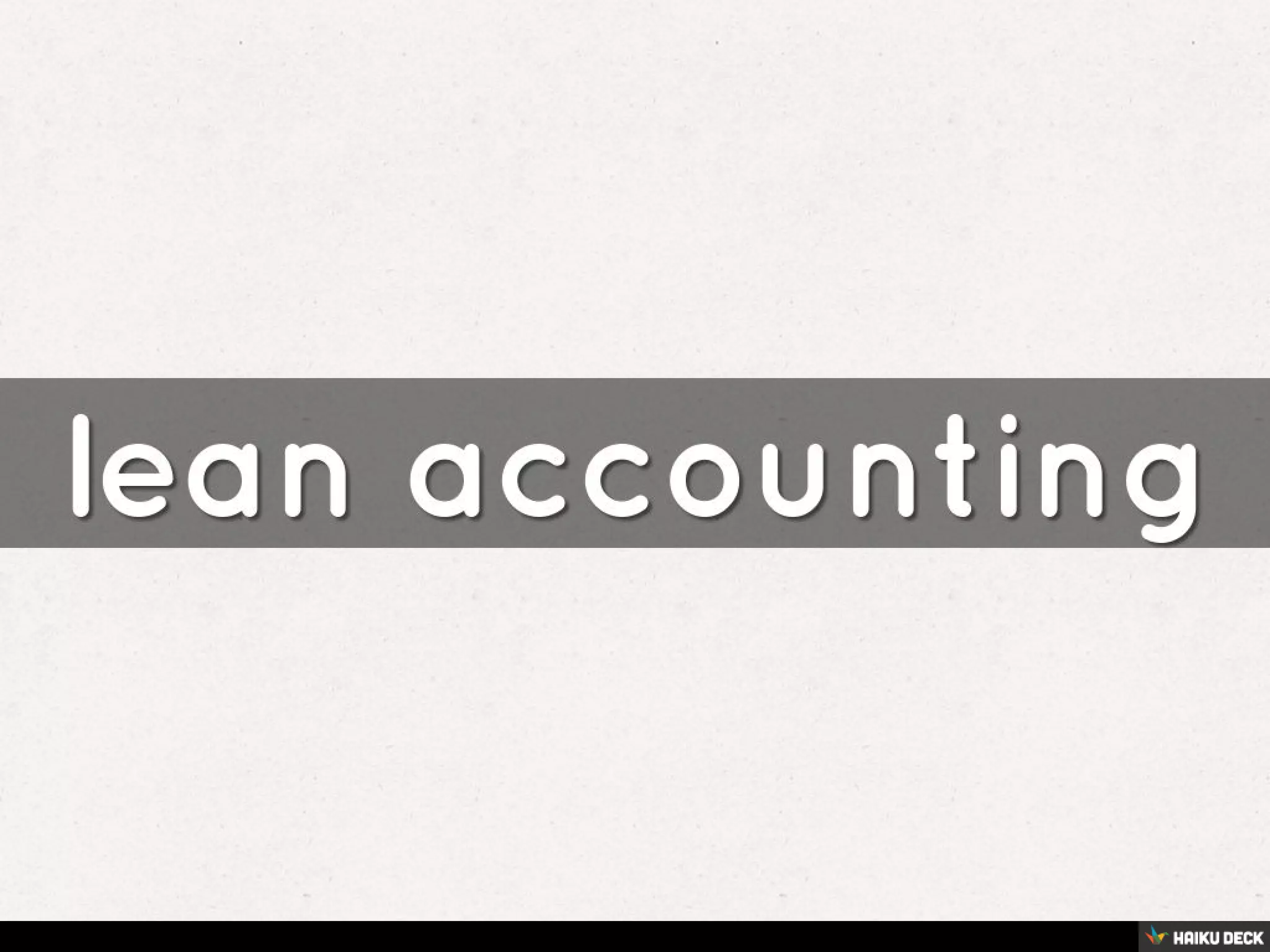 lean accounting | PDF