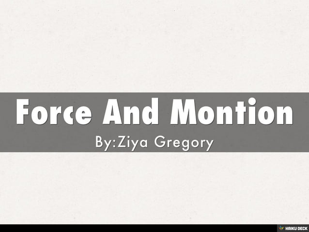 Force And Montion | PDF