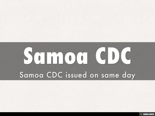 SAMOA CDC COC | PPT