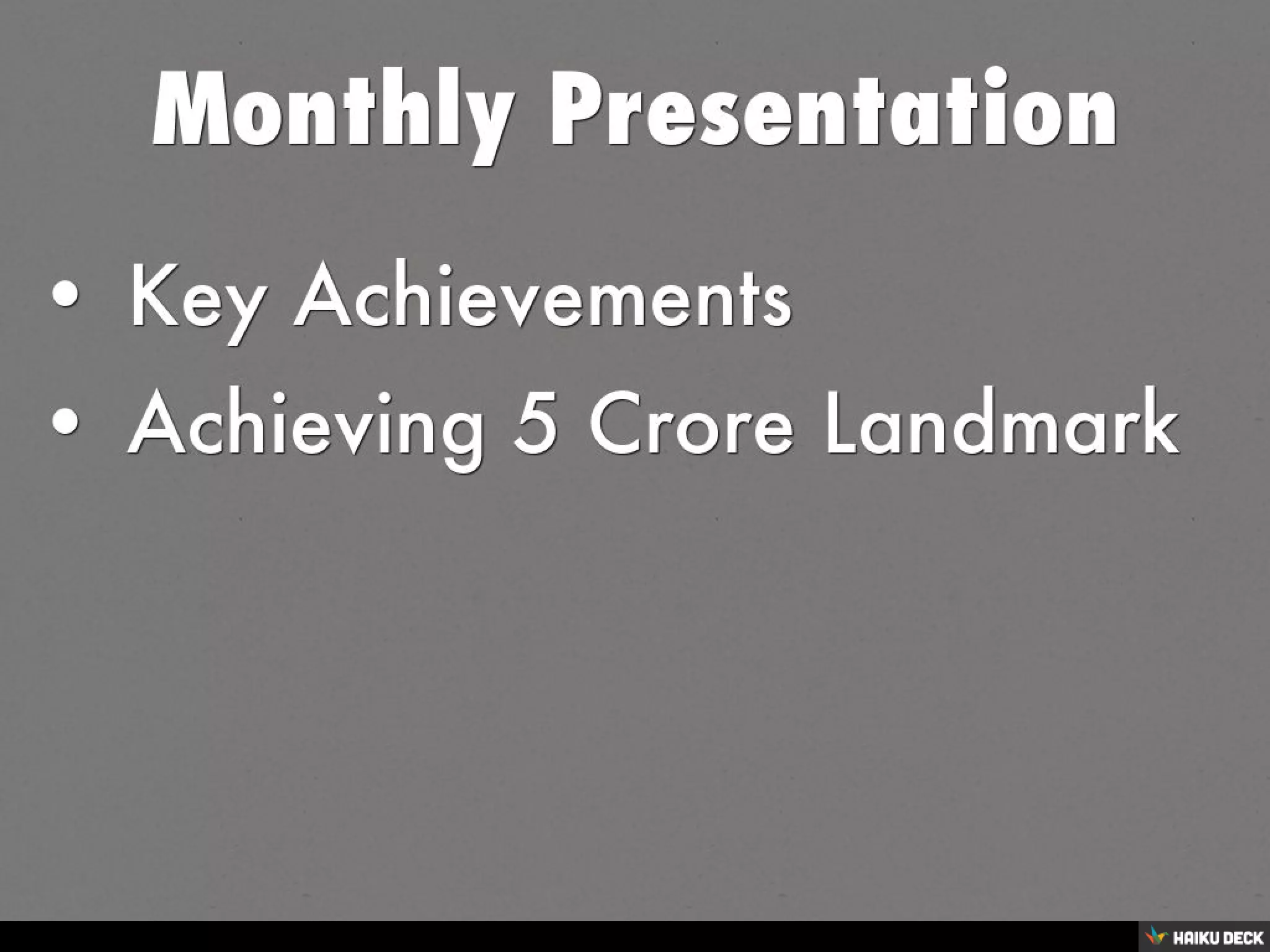 Monthly Presentation | PDF
