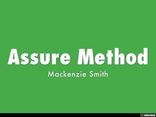 Assure Method | PDF