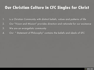 CFC Singles for Christ Covenant Orientation | PDF