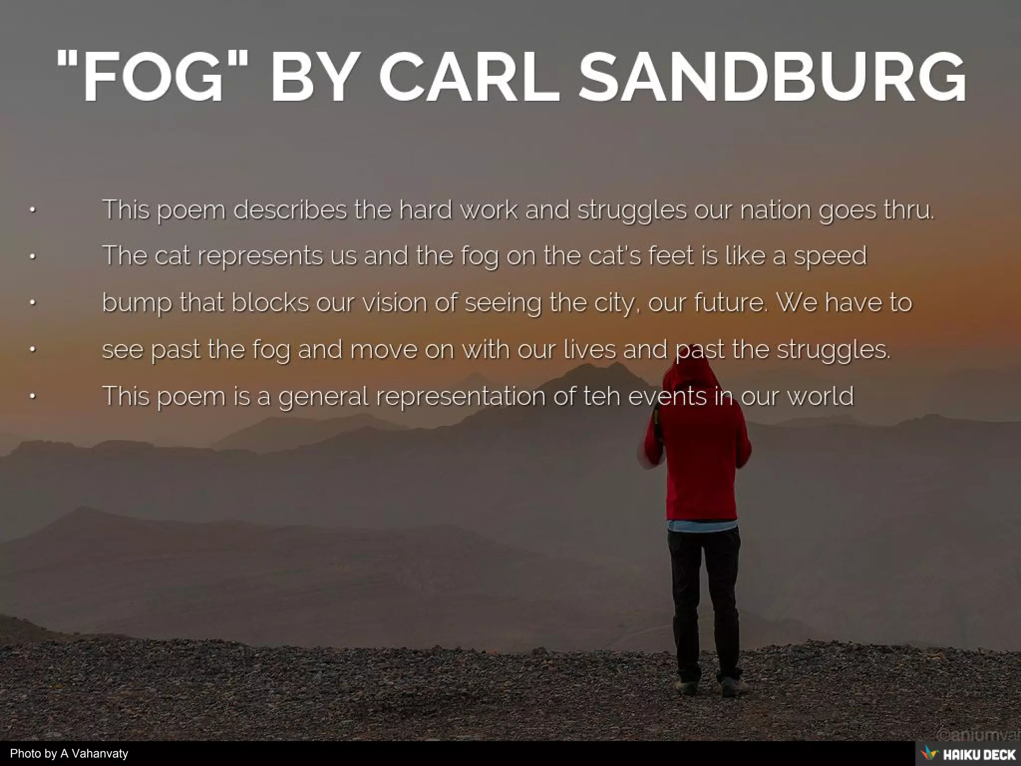 "FOG" BY CARL SANDBURG | PPT