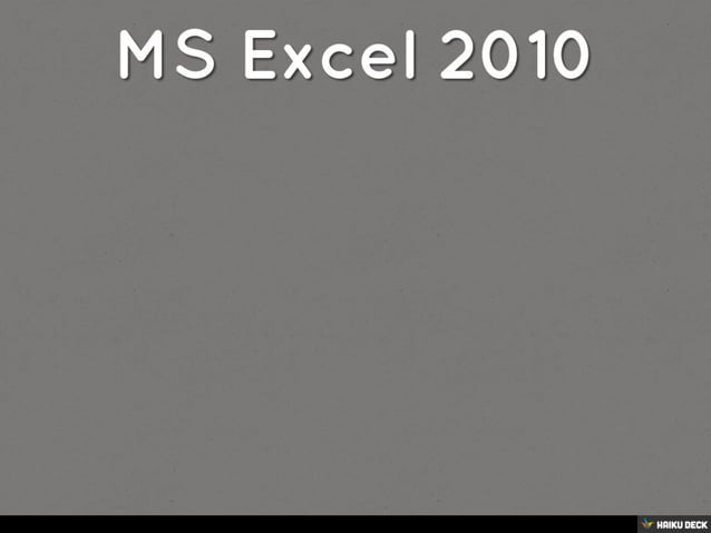 MS Excel 2010 | PDF | Computing | Technology & Computing