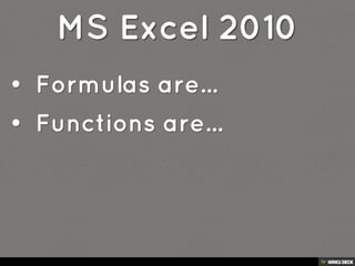 MS Excel 2010 | PDF | Computing | Technology & Computing