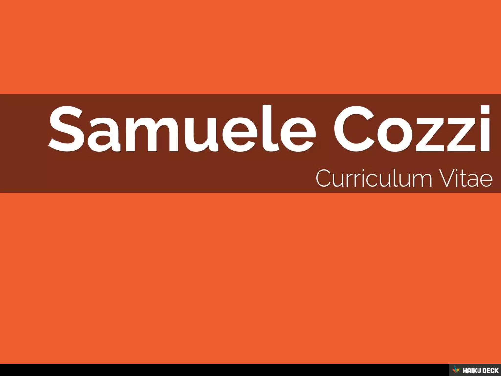 Samuele Cozzi - Curriculum Vitae 2015 | PDF