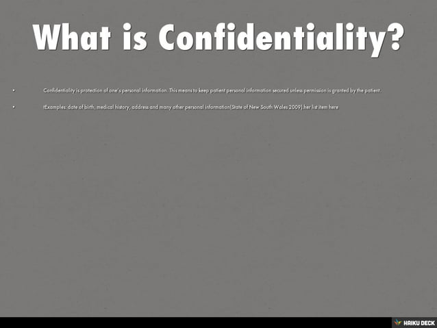 Confidentiality | PPT