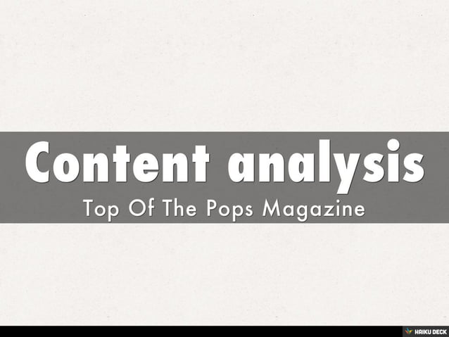 Content analysis | PDF