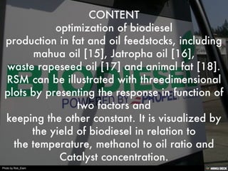 Optimization of Biodiesel | PDF | Chemistry | Science