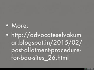 POST ALLOTMENT PROCEDURE FOR BDA SITES | PDF