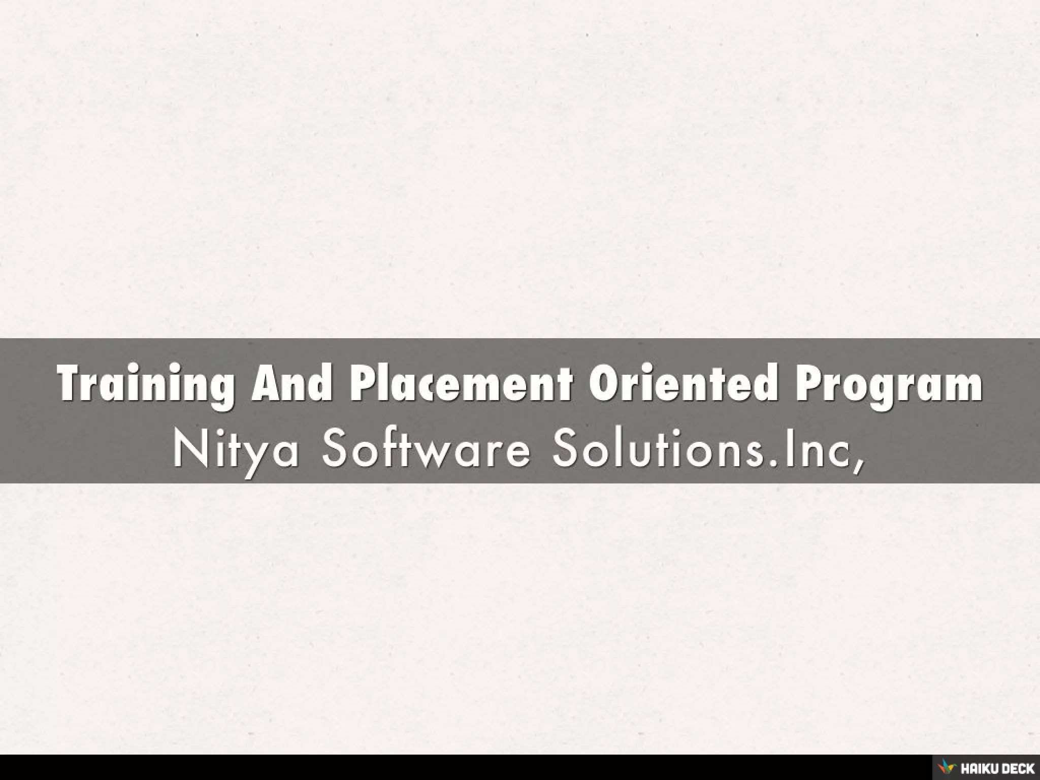 Training And Placement Oriented Program | PDF