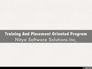 Training And Placement Oriented Program | PPT