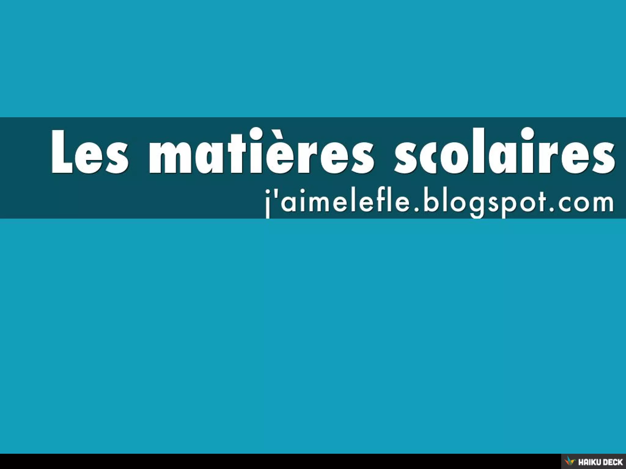 Les matières scolaires | PDF