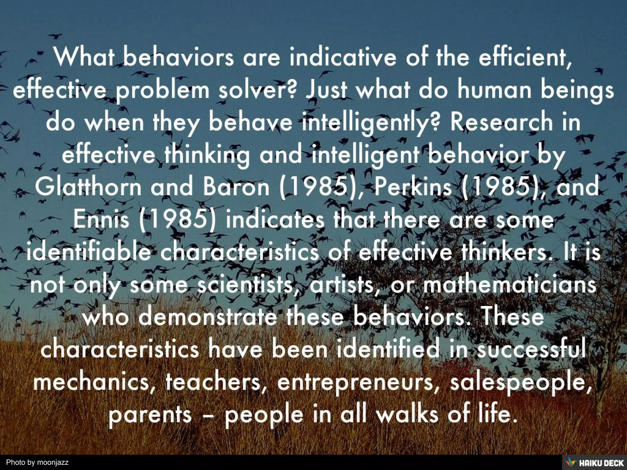Intelligent Behavior | PPT