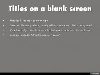 Categorizing Title Sequences. | PPT