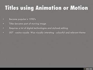 Categorizing Title Sequences. | PPT