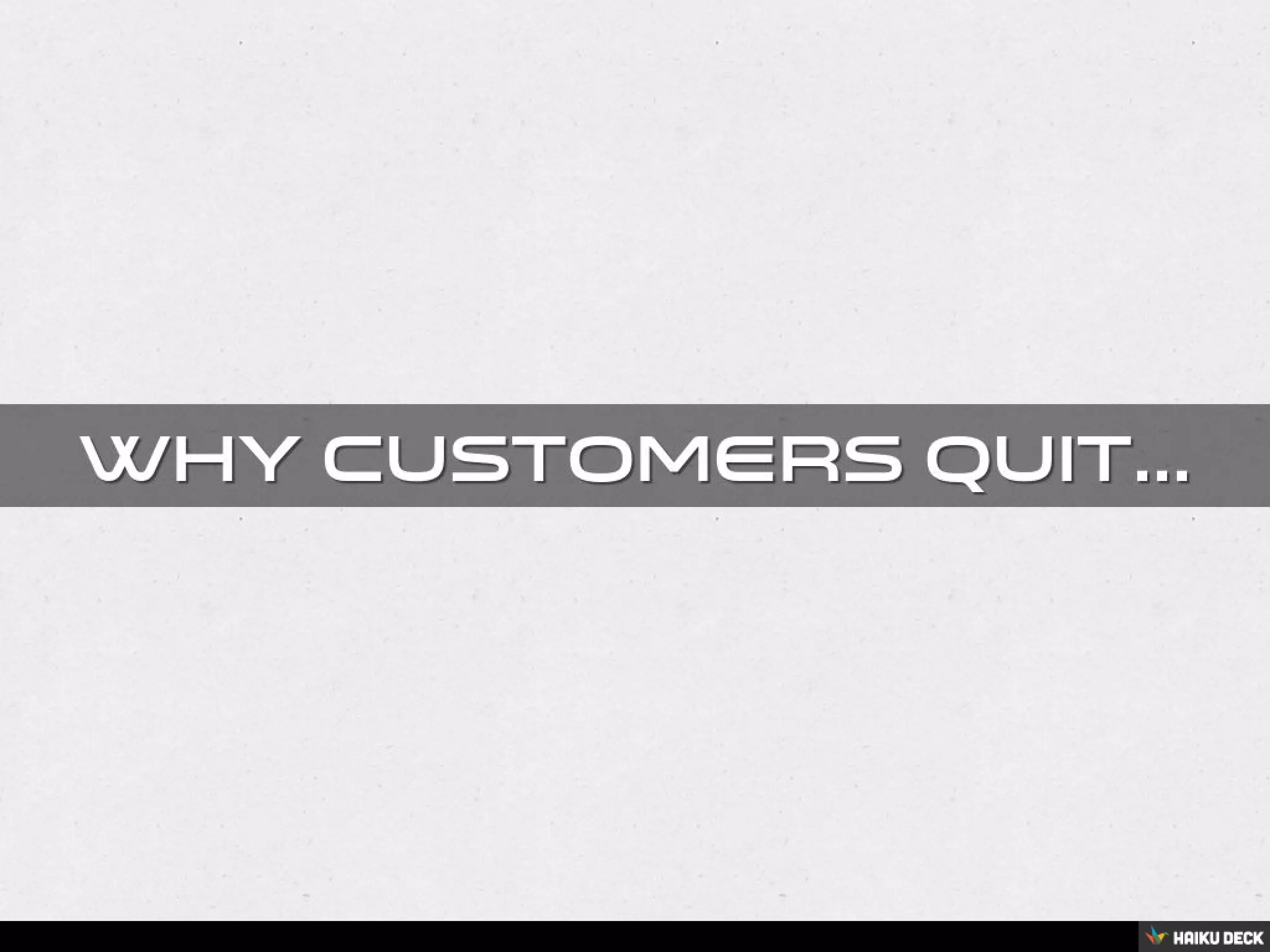 Why customers quit | PDF