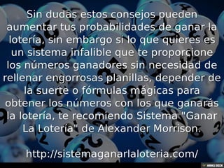 Cómo Ganar La Lotería | PDF