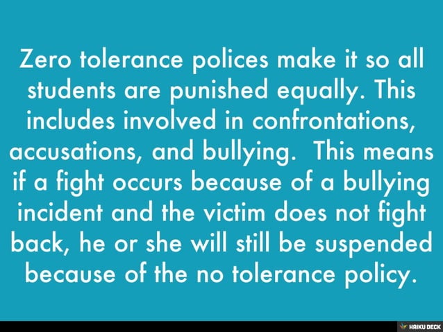 Zero Tolerance Policies | PDF