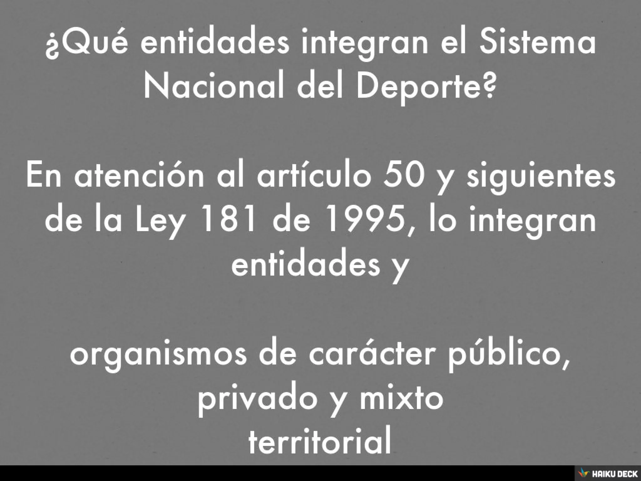 LEY 181 LEY DEL DEPORTE | PPT