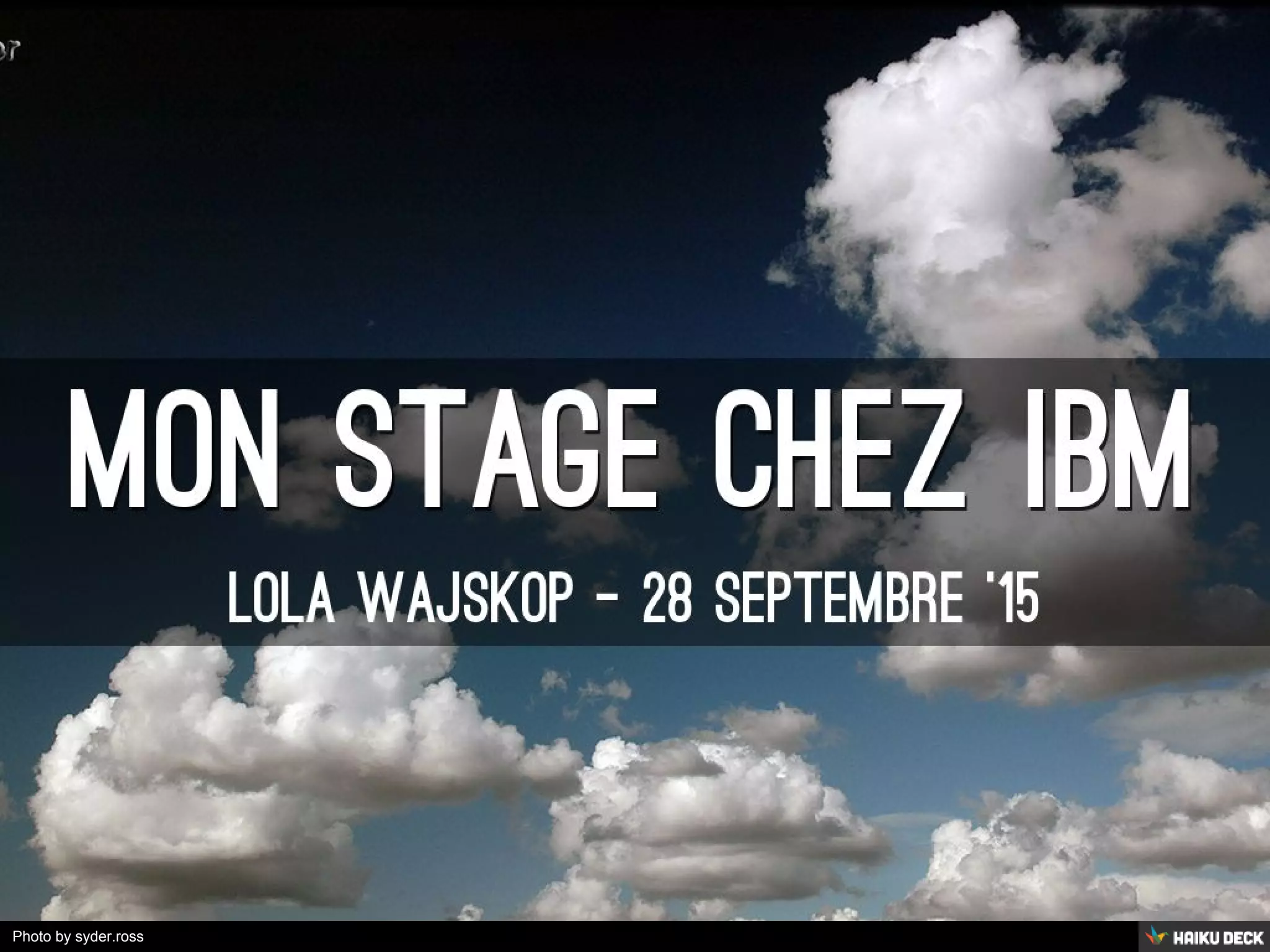 Mon stage chez IBM | PDF