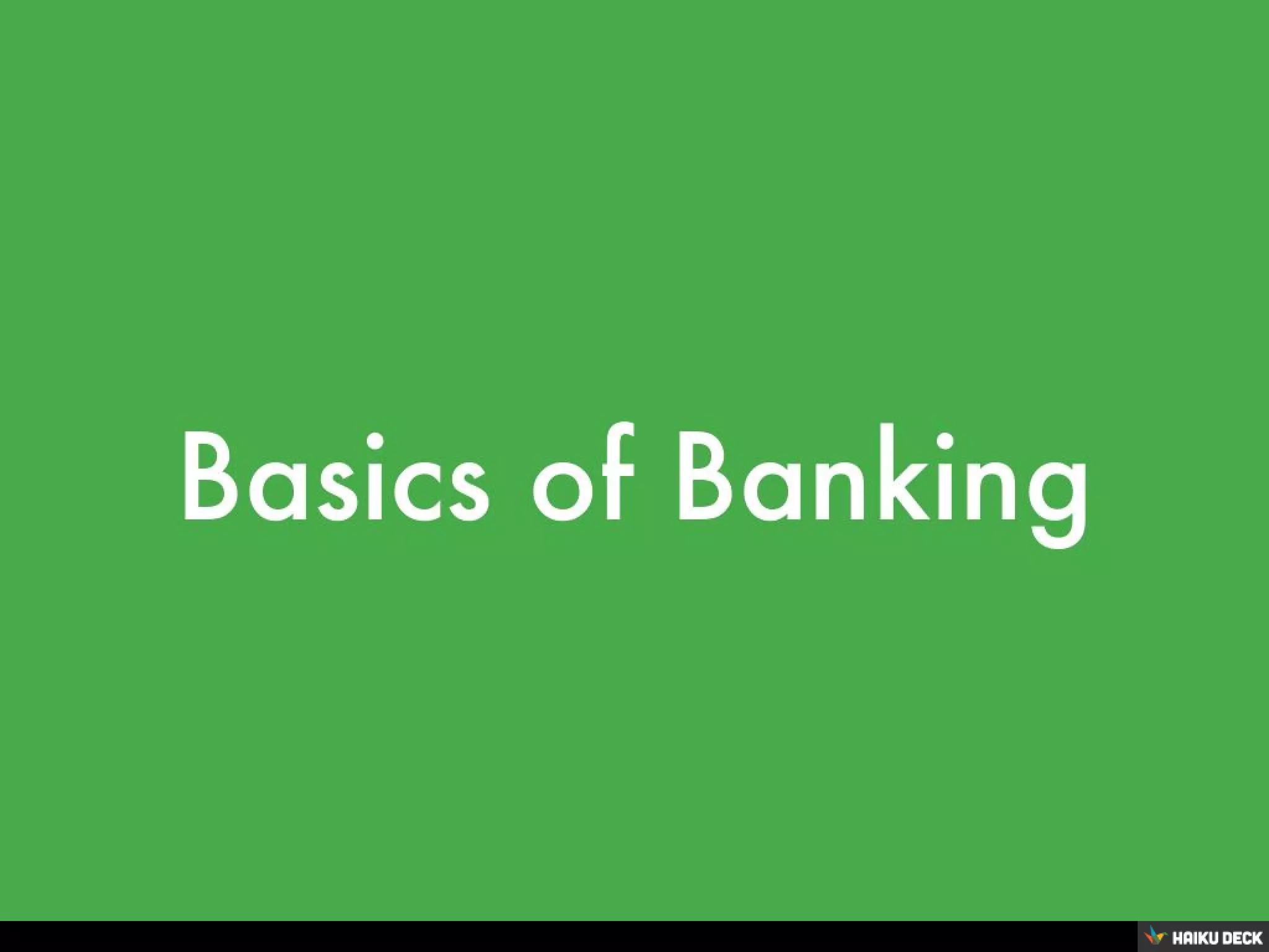 Basics of Banking | PDF