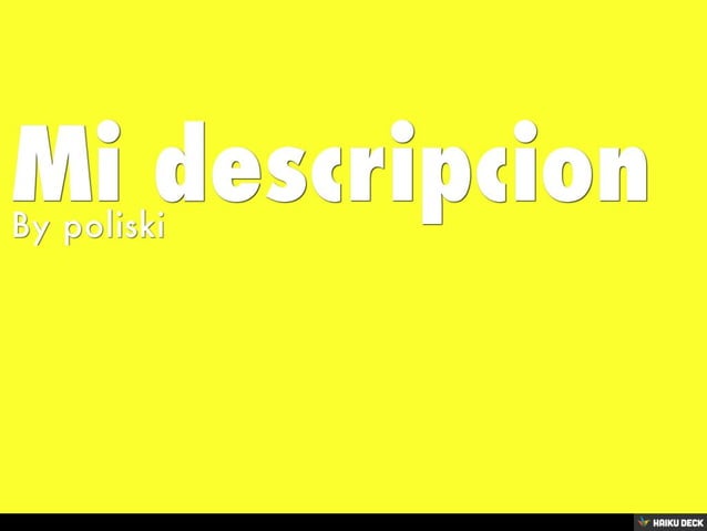 Mi descripcion | PPT