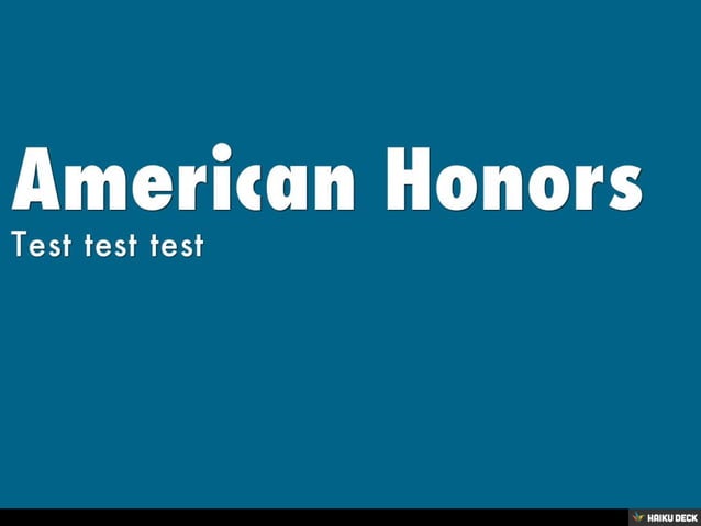 American Honors | PPT