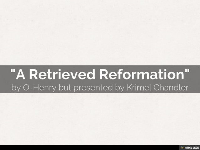 "A Retrieved Reformation" | PDF