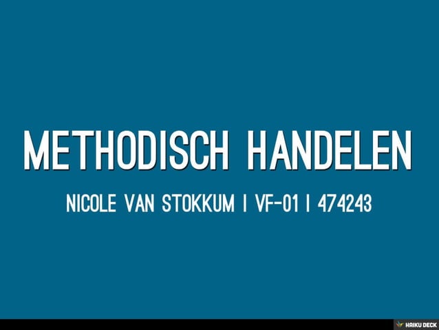 Methodisch handelen | PPT